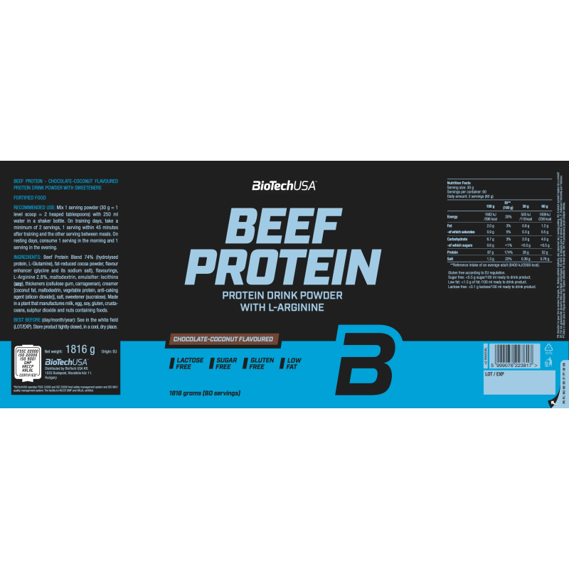Beef Protein de Biotech USA pas cher - Nutriwellness