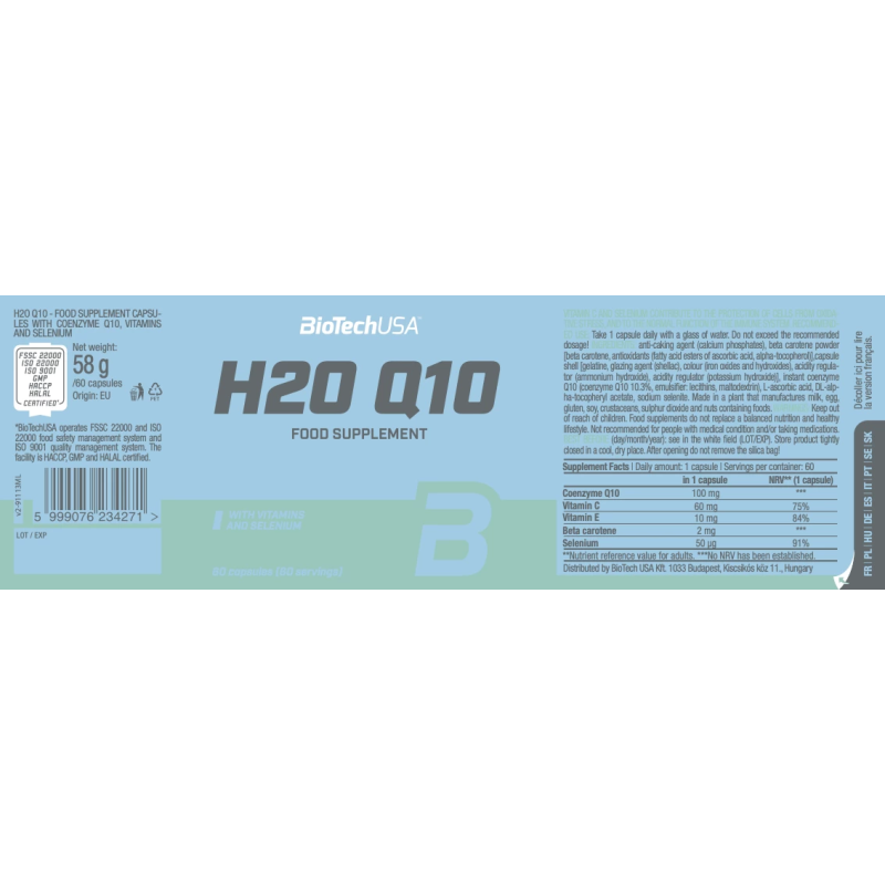 H2O-Q10 de BioTech USA pas cher - Nutriwellness