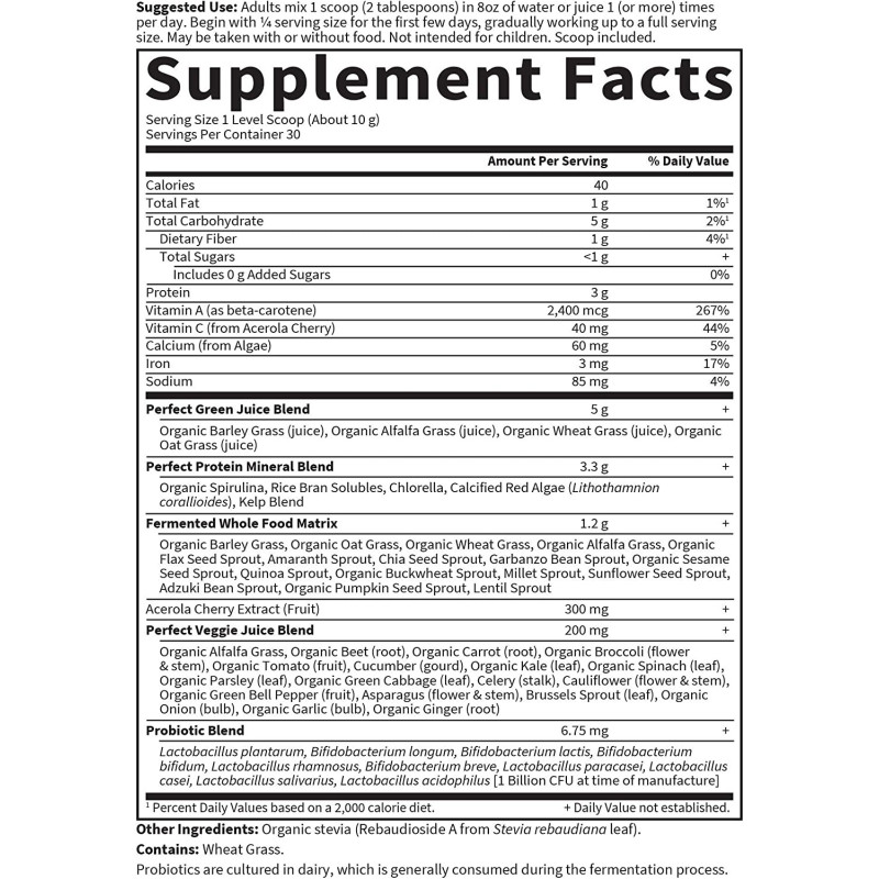 Perfect Food Super Green Formula Powder 300 grams de Garden of Life