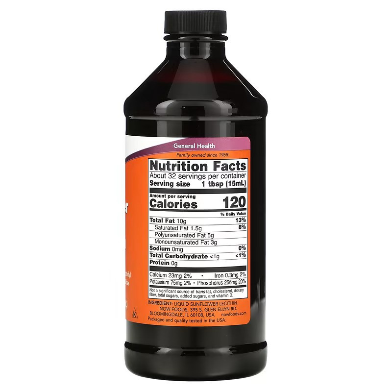 Sunflower Liquid Lecithin - 473 ml de NOW Foods pas cher